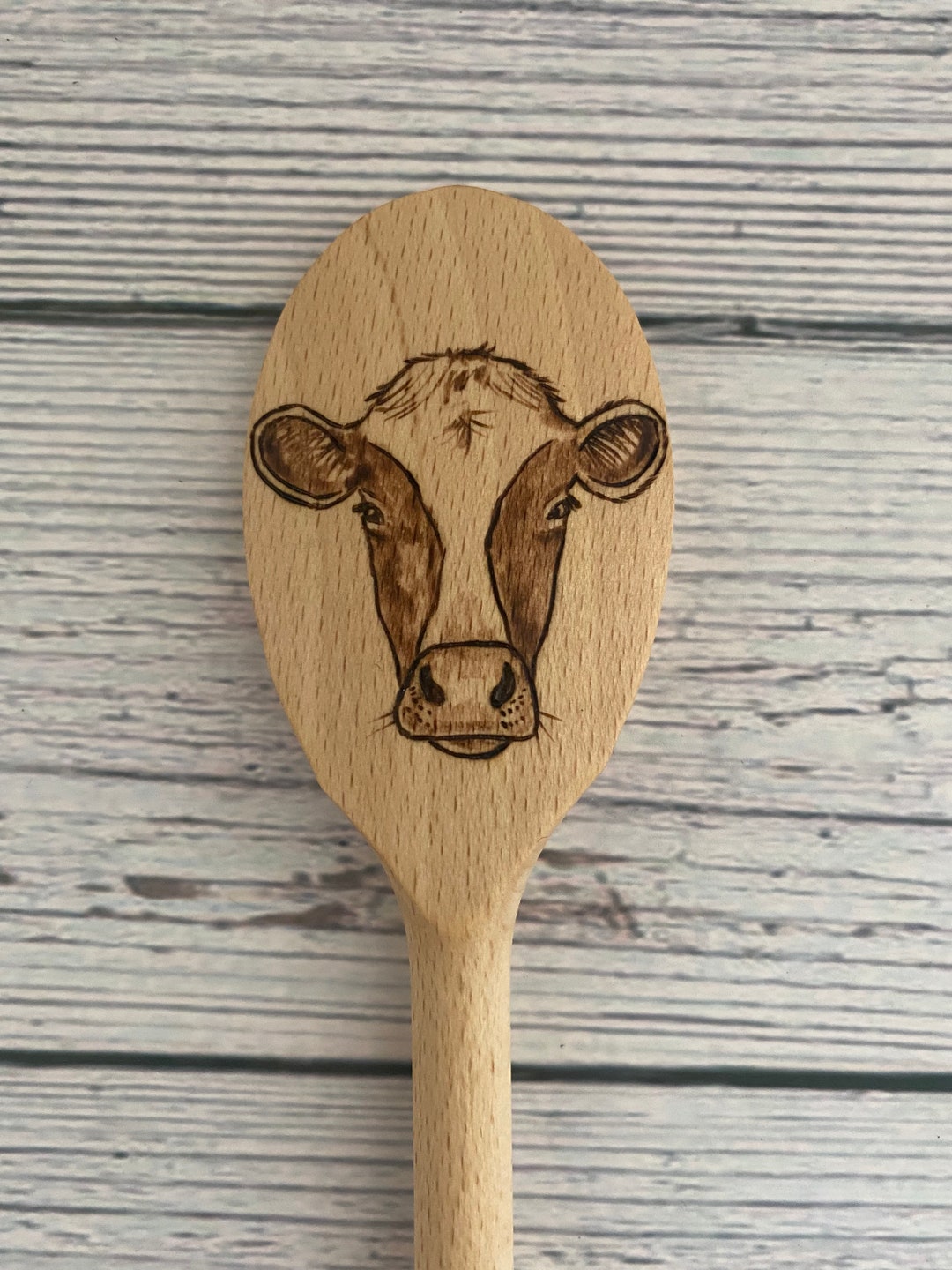 Cow Wood Spoon - Etsy