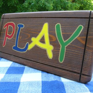 PLAY Wood Sign - Playroom, Child's Bedroom, Nursery, Classroom ...