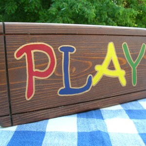 PLAY Wood Sign - Playroom, Child's Bedroom, Nursery, Classroom ...