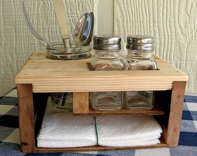 Picnic Table Caddy - Kitchen Table Organizer - Silverware Salt and ...