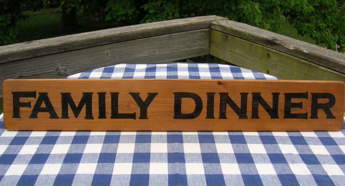 Family Dinner Wood Sign Rustic Kitchen, Dining, Family Wood Sign - Etsy