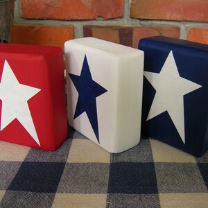 Patriotic Wood Block Set - USA, America, Fourth of July, Flag Day ...