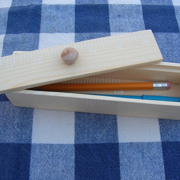 Wood Pencil Box - Etsy