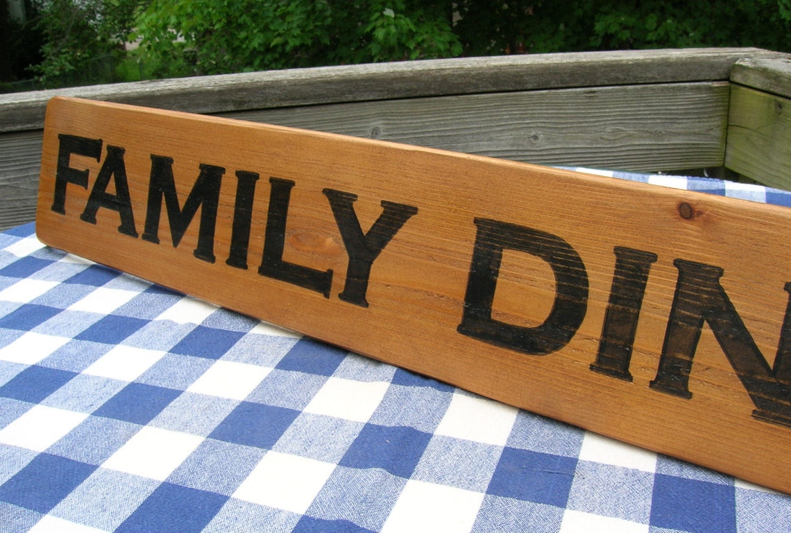 Family Dinner Wood Sign Rustic Kitchen, Dining, Family Wood Sign - Etsy