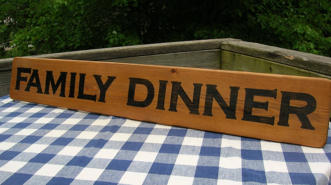 Family Dinner Wood Sign Rustic Kitchen, Dining, Family Wood Sign - Etsy
