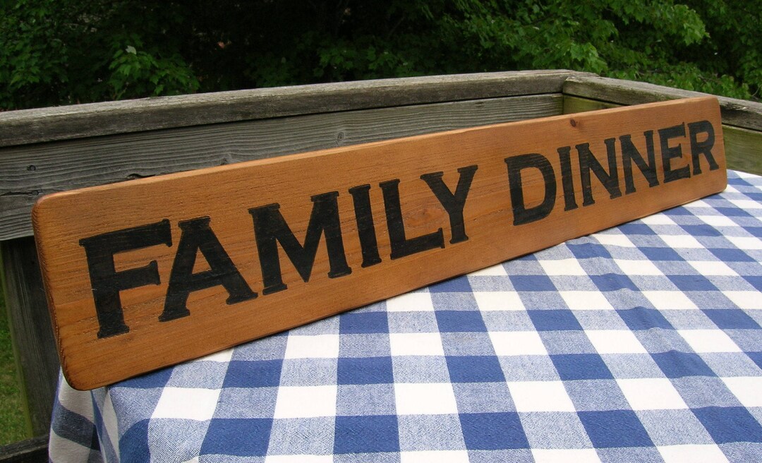 Family Dinner Wood Sign Rustic Kitchen, Dining, Family Wood Sign - Etsy
