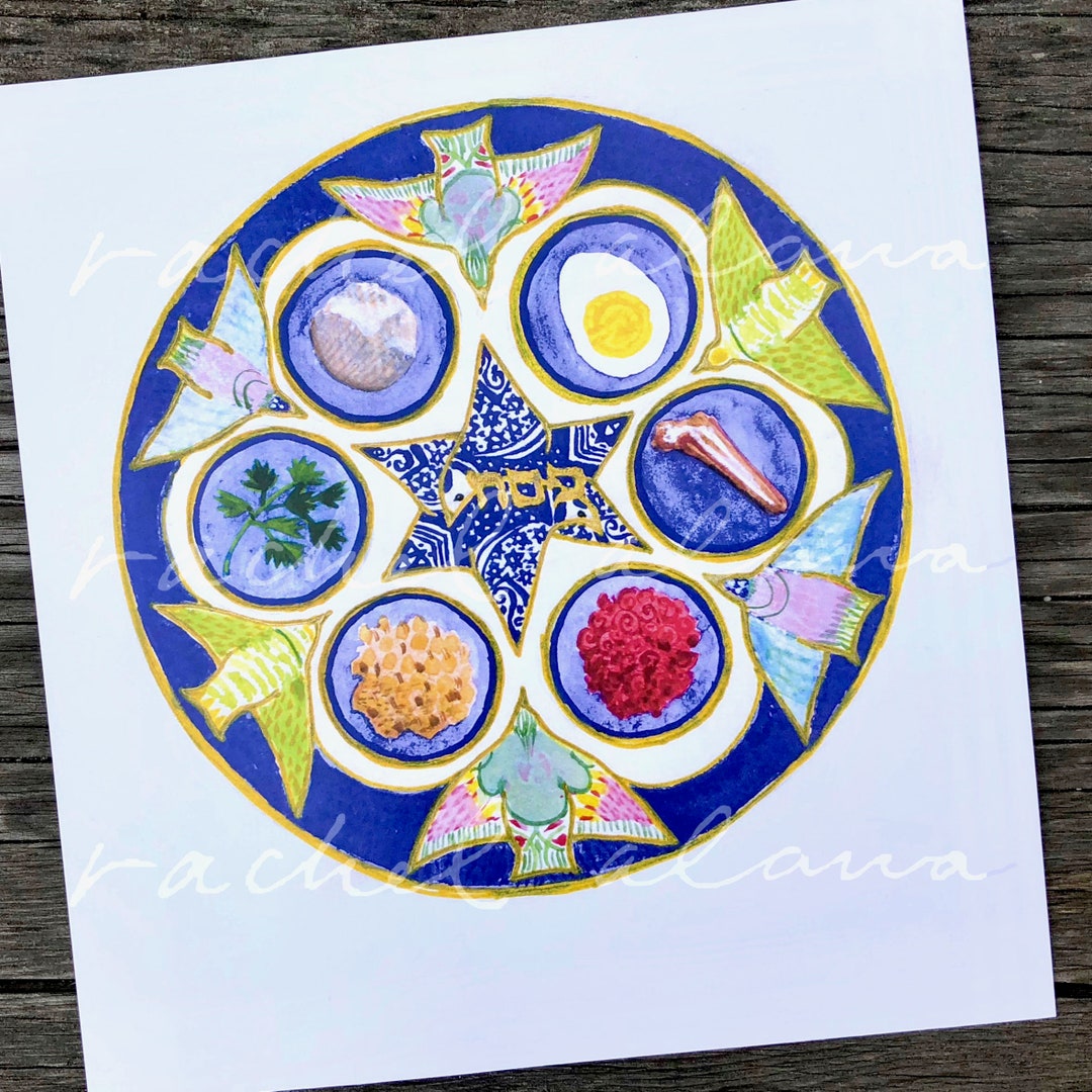 Cloisonné Passover Seder Plate Art Print - Etsy