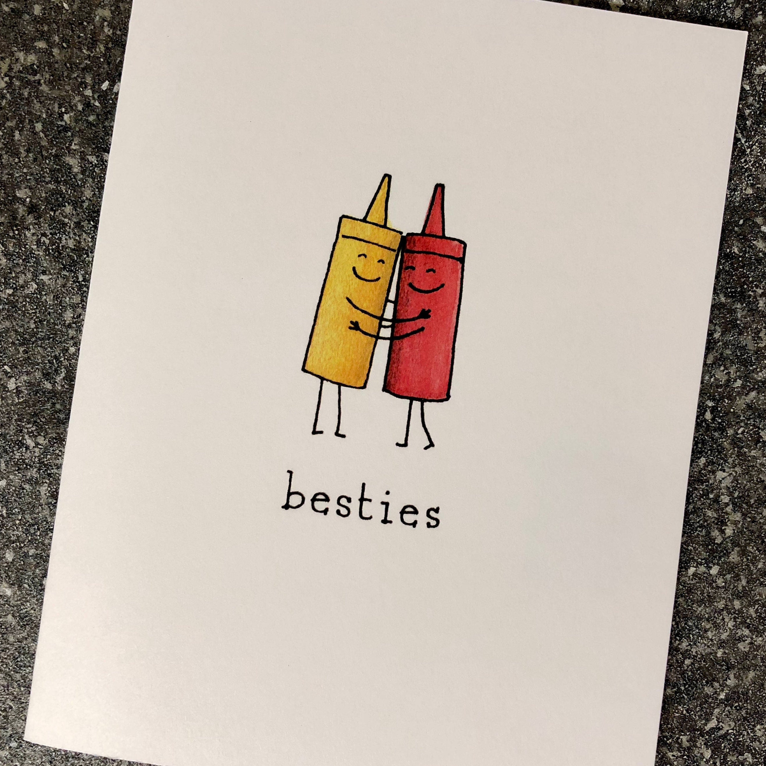 Ketchup & Mustard Friendship Card - Etsy