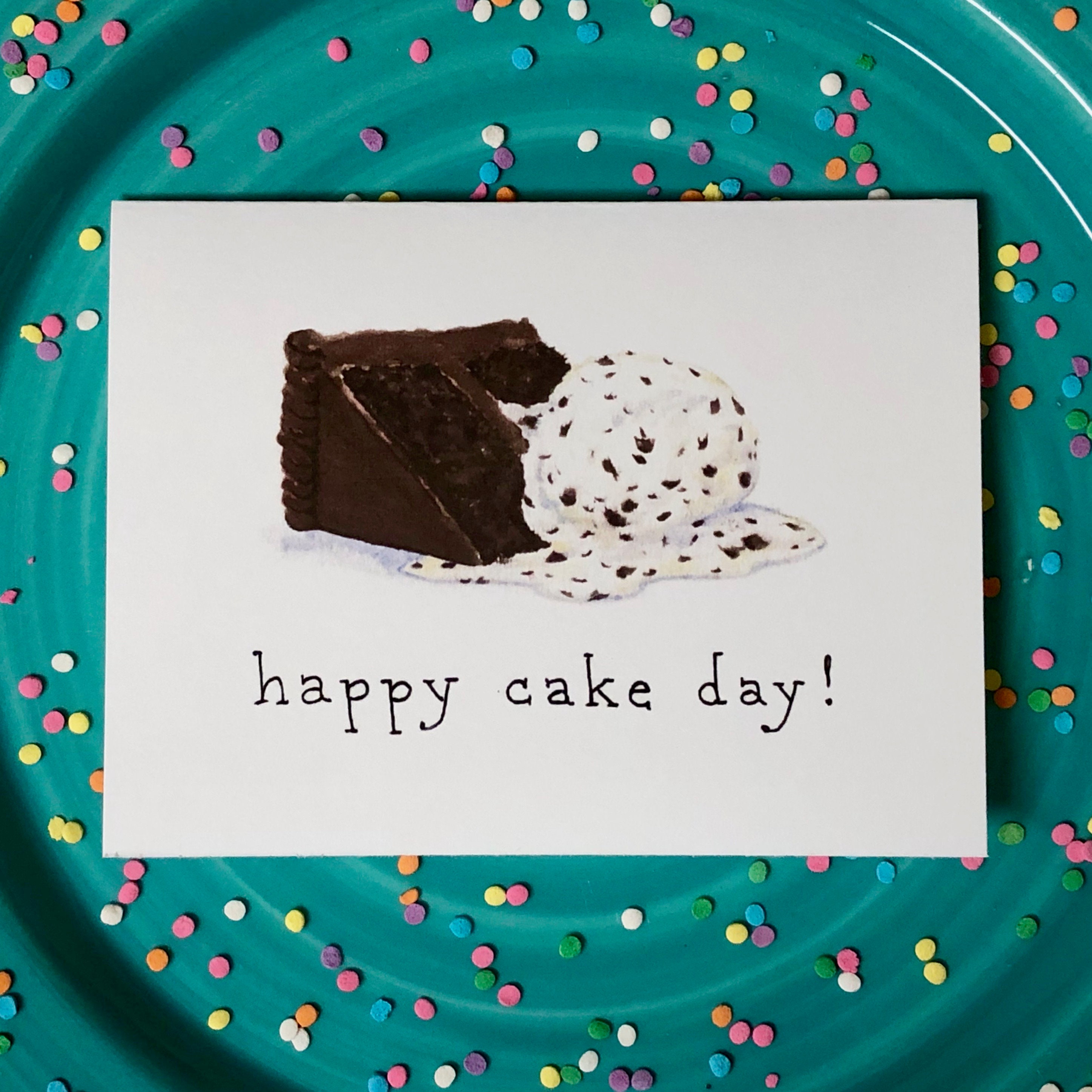 Chocolate Cake Birthday Card - Etsy