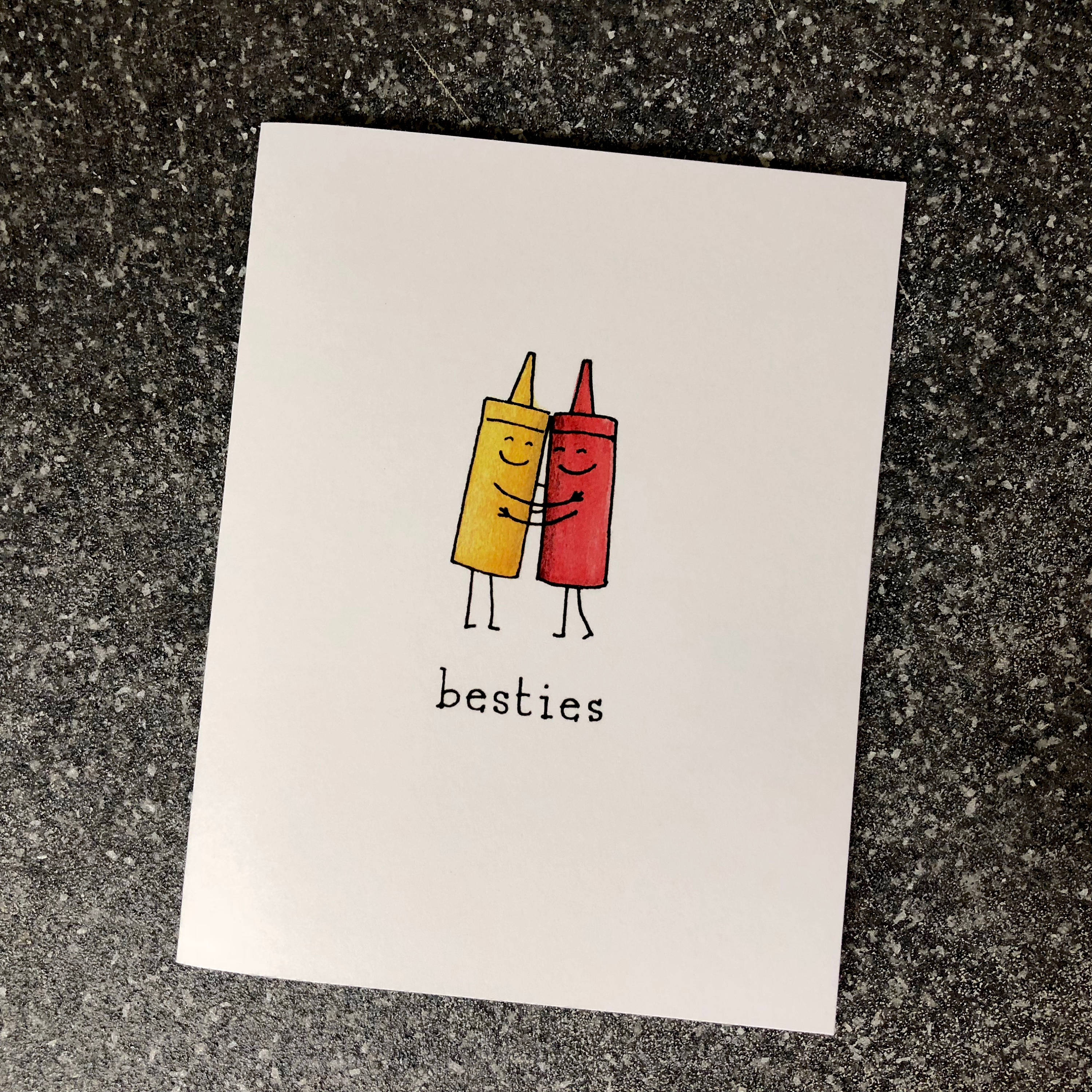 Ketchup & Mustard Friendship Card - Etsy