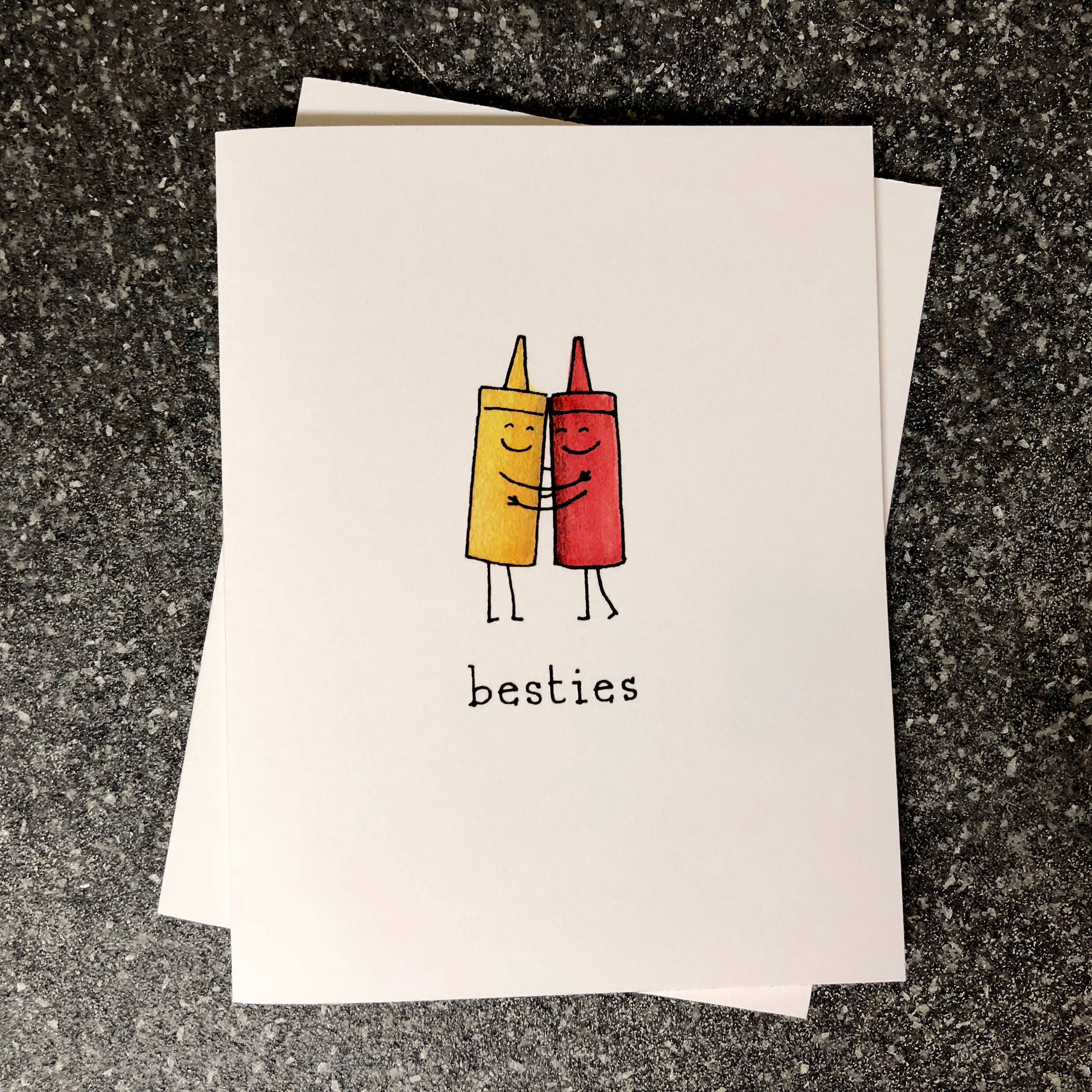 Ketchup & Mustard Friendship Card - Etsy