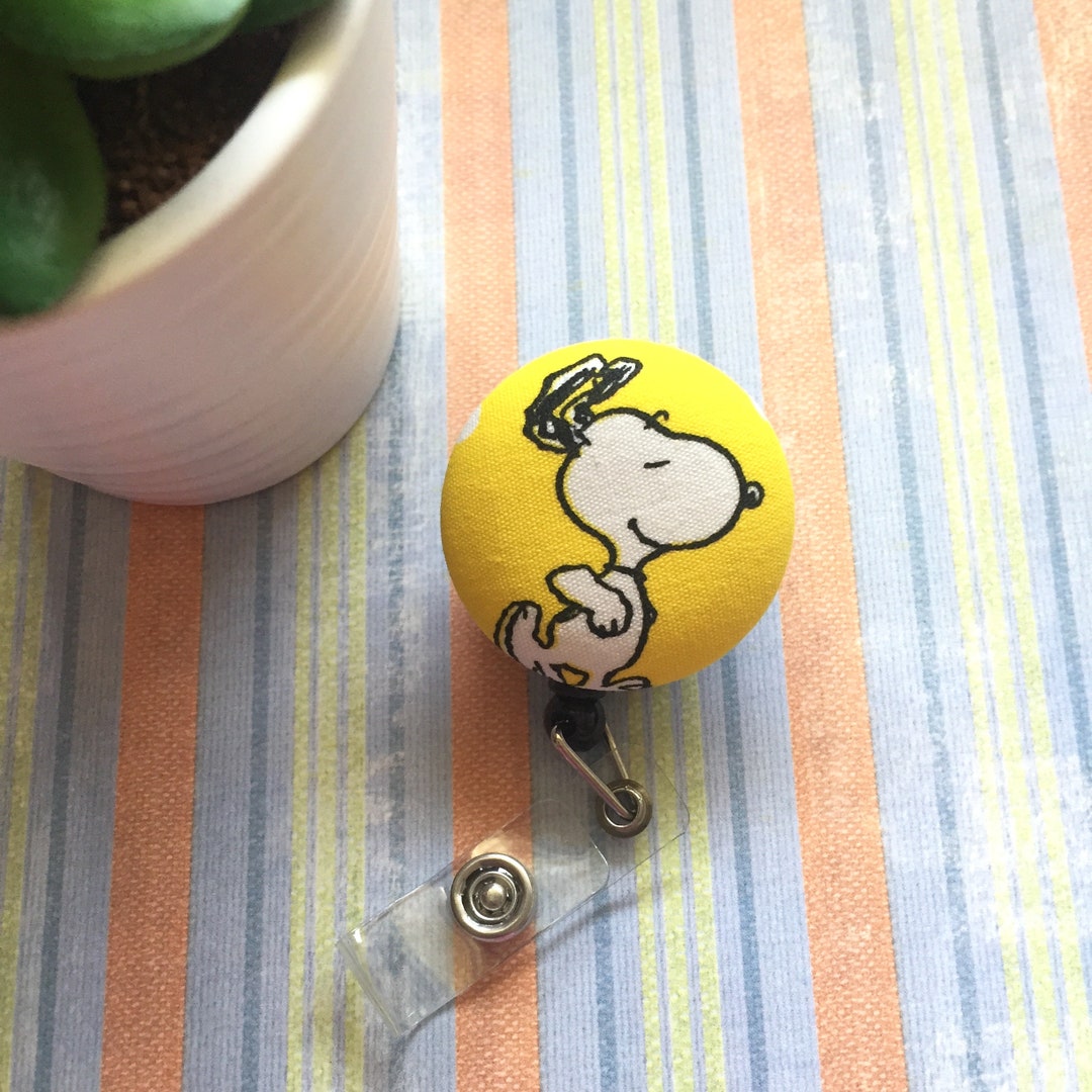 Snoopy ID Badge, Reel ID Badge Holder, Snoopy Badge Holder, Retractable ...