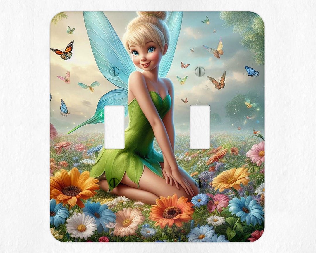 Tinkerbell Flowers Custom Light Switch Metal Wall Plate Cover, Baby ...