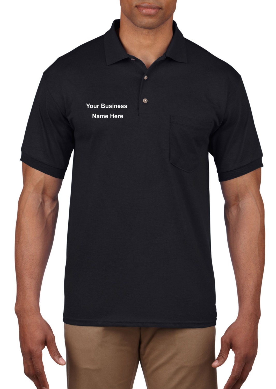 Custom Company Name Logo Business Polo with pocket 8900 Custom Company Name Logo Business Polo with pocket 8900