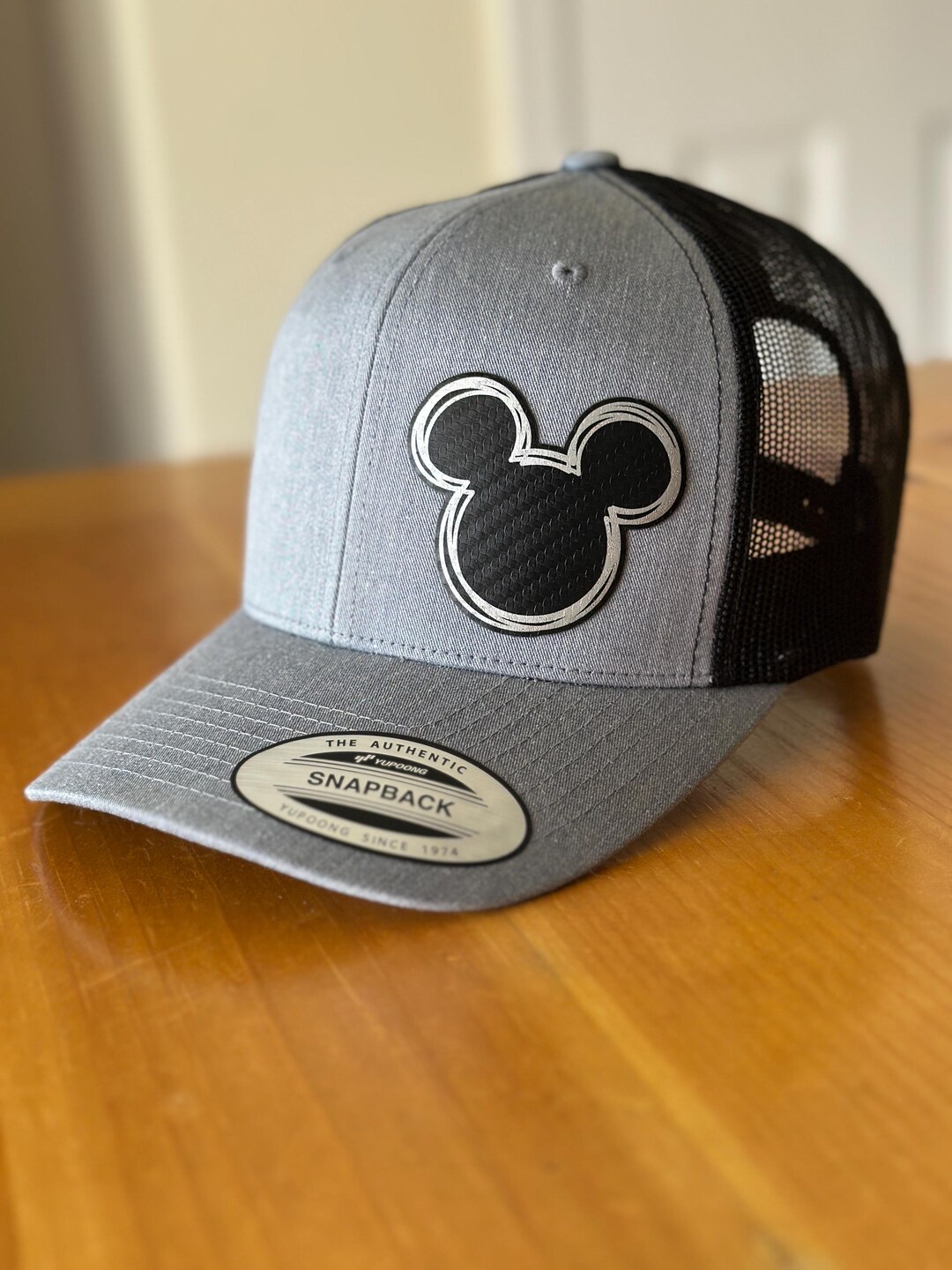 Adult Disney Carbon Fiber Mickey Mouse Outline Trucker Hat, Mens ...