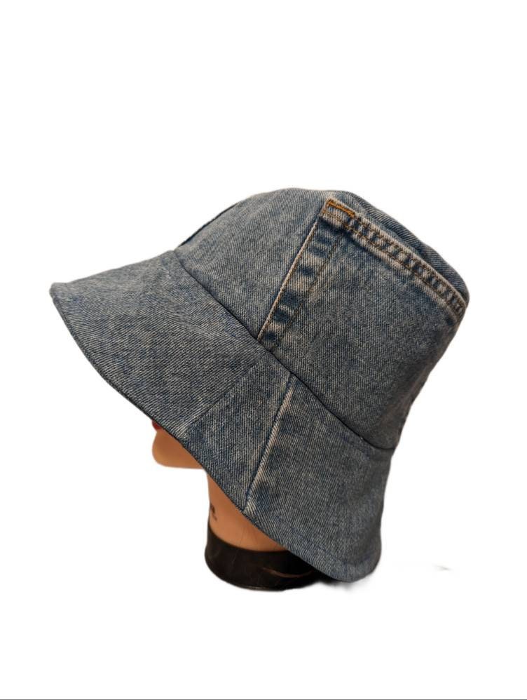 Faded Blue Jean Bucket Hat With Pockets - Etsy