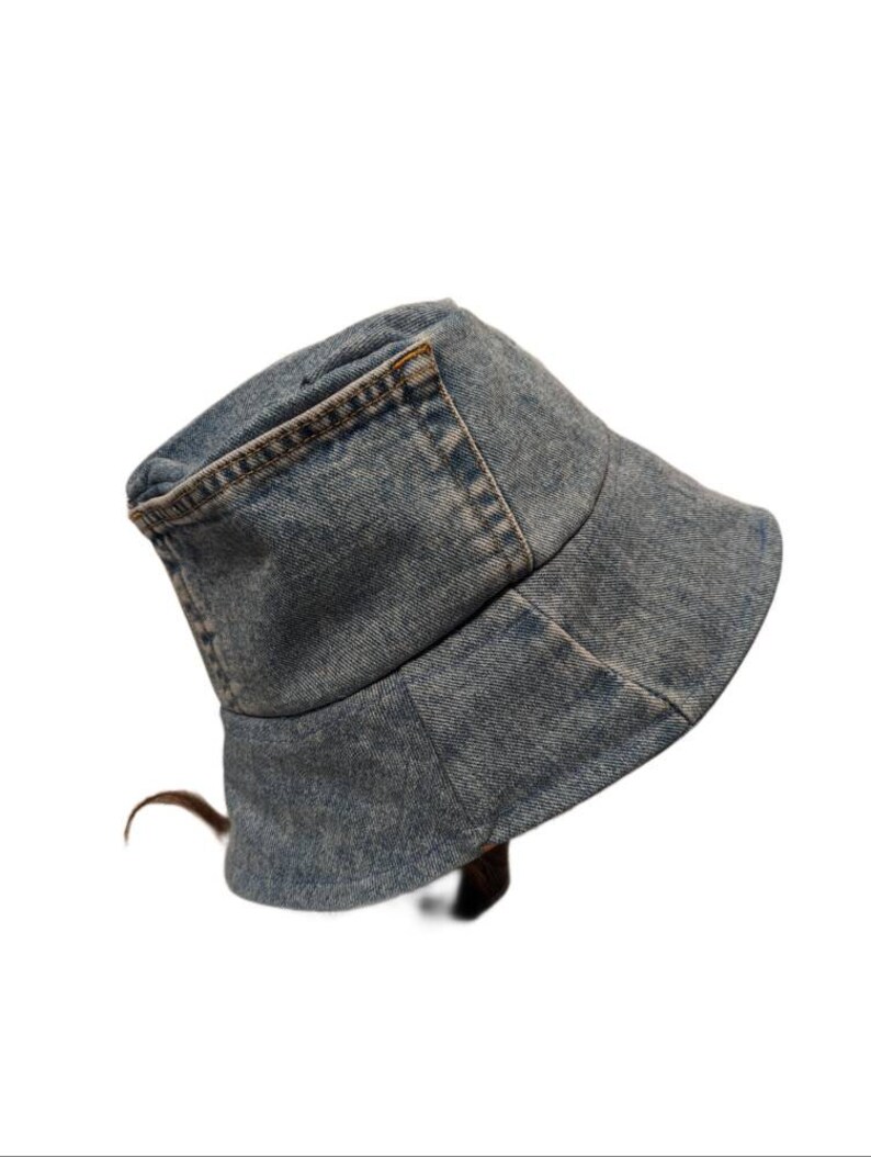 Faded Blue Jean Bucket Hat With Pockets - Etsy