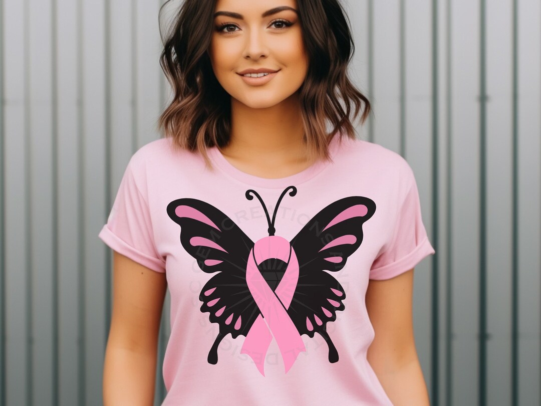 Cancer Butterfly SVG, Breast Cancer SVG, Cancer Svg, Cancer Ribbon ...