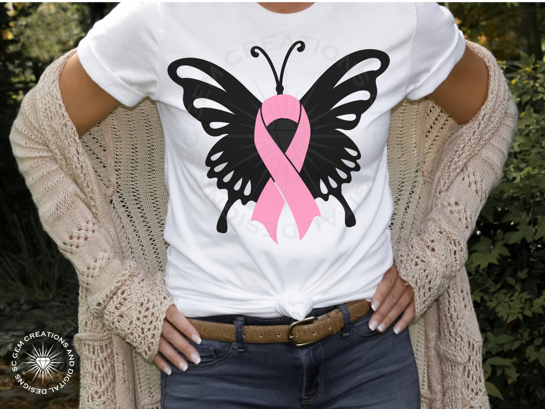 Cancer Butterfly SVG, Breast Cancer SVG, Cancer Svg, Cancer Ribbon ...