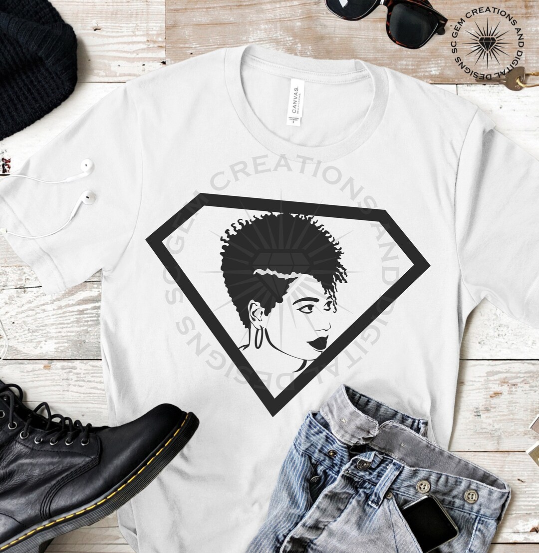 Black Girl Svg, Black Superwoman Svg, Black Superhero, Shero, Melanin ...