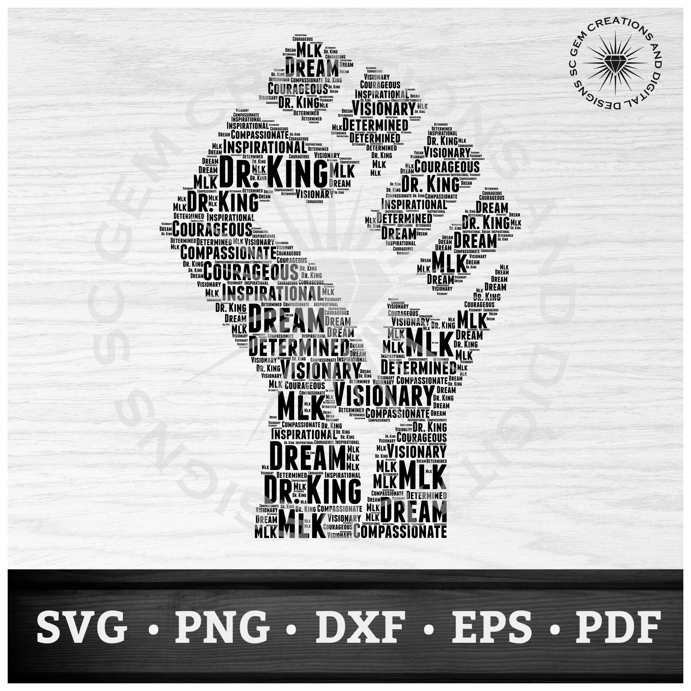 MLK Svg Martin Luther King Print File MLK Word Cloud MLK - Etsy