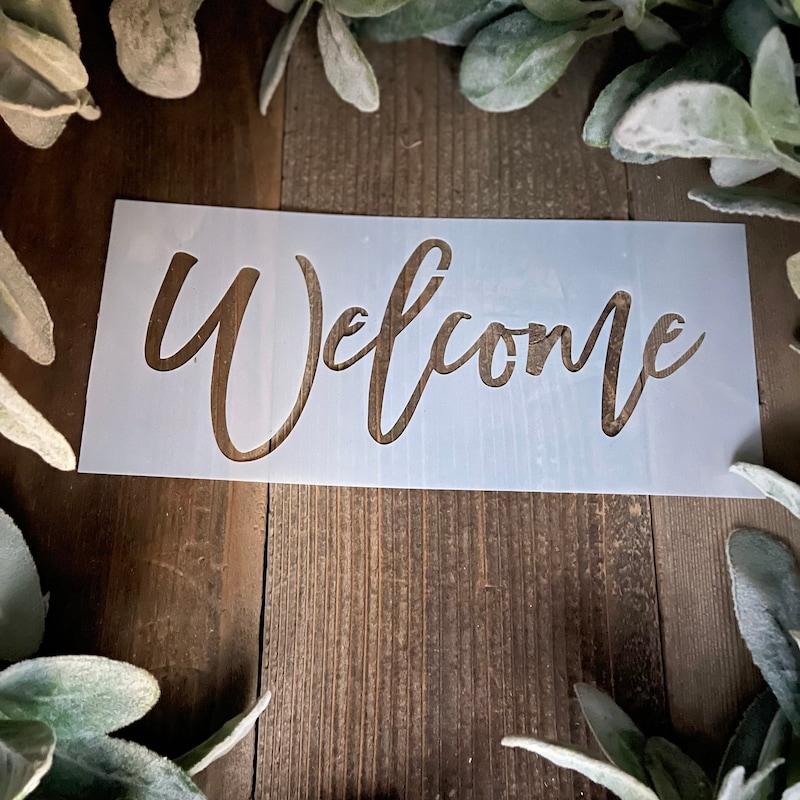 Welcome Stencil - Etsy