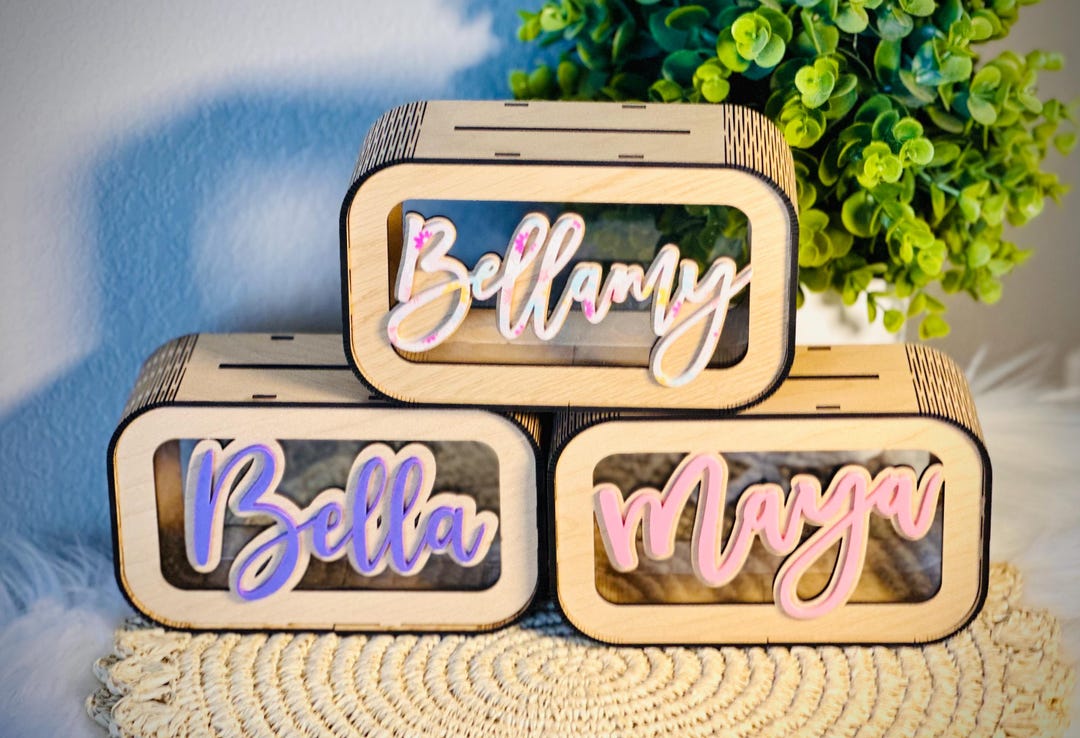 Personalized Cute Money Box Piggy Bank Wooden Piggy Bank for Girls and ...