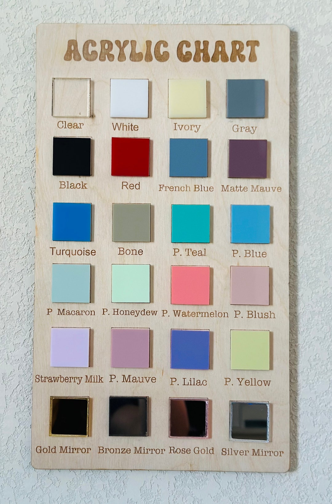 Acrylic Chart Glowforge File DIGITAL FILE ONLY - Etsy