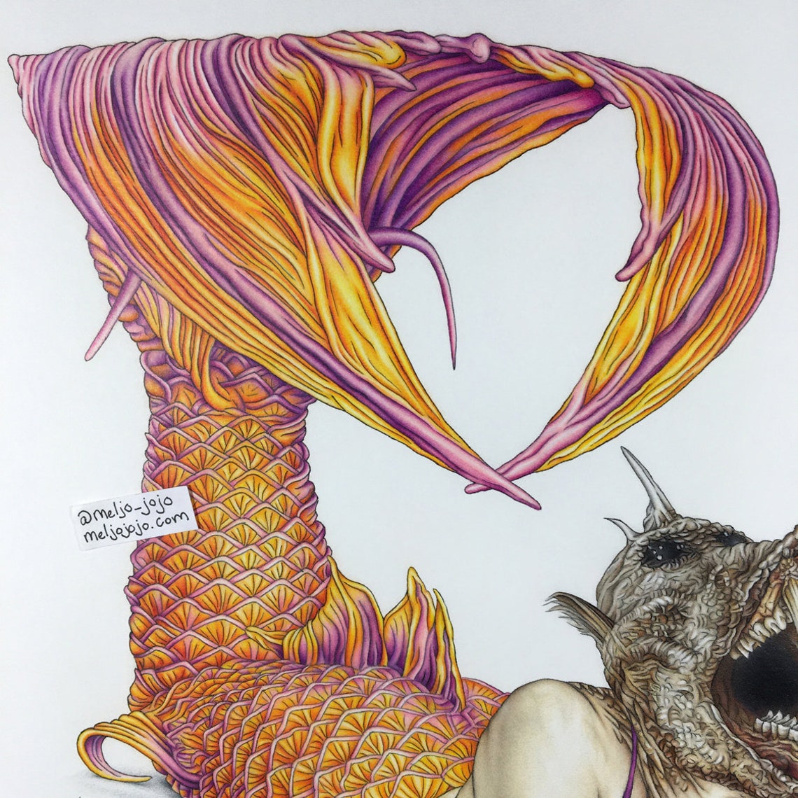 Burlesque the Devil's Mermaid Sabertooth Boar Fish Pinup - Etsy