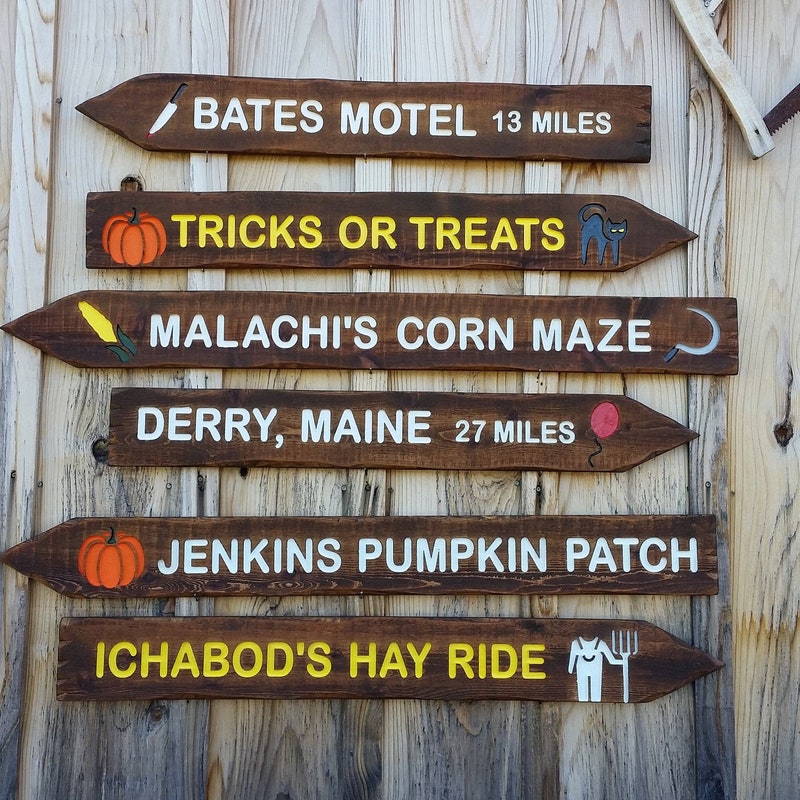 Halloween Directional Signs - Etsy