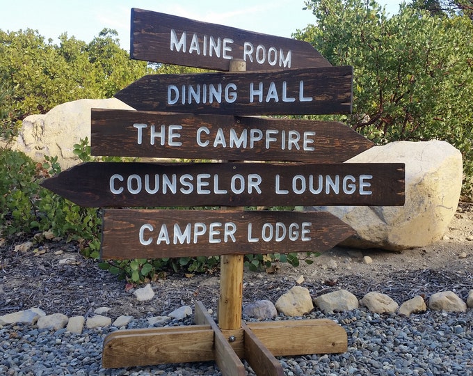 Carved Cedar Arrow Directional Outdoor Signs, Medium Sized Font, 1 Sign ...