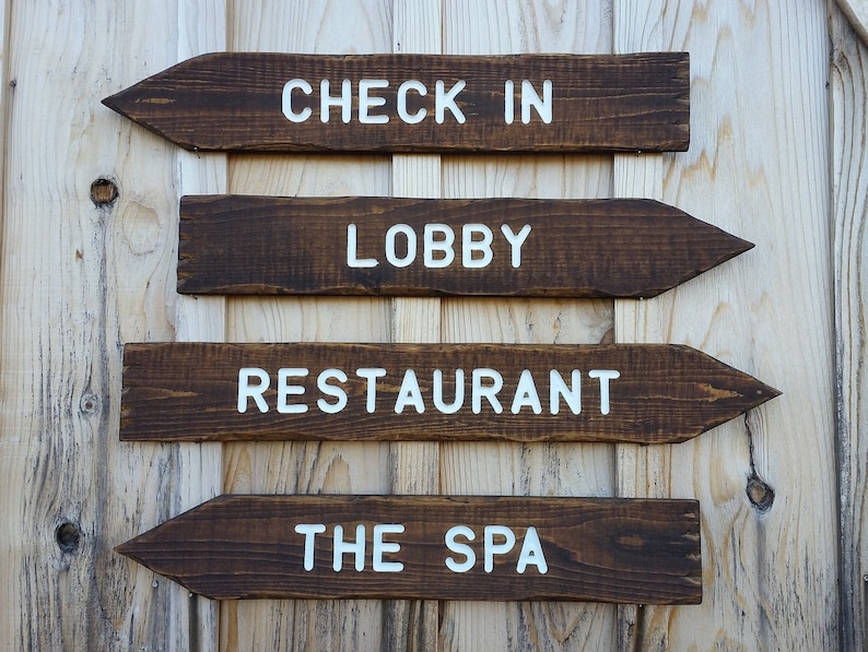 Custom Carved Cedar Arrow Directional Outdoor Sign Medium | Etsy