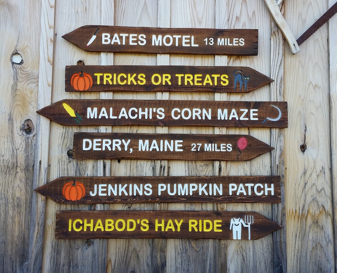 Halloween, Autumn, Pumpkin Patch, Arrow Directional Outdoor Signs, 1 ...