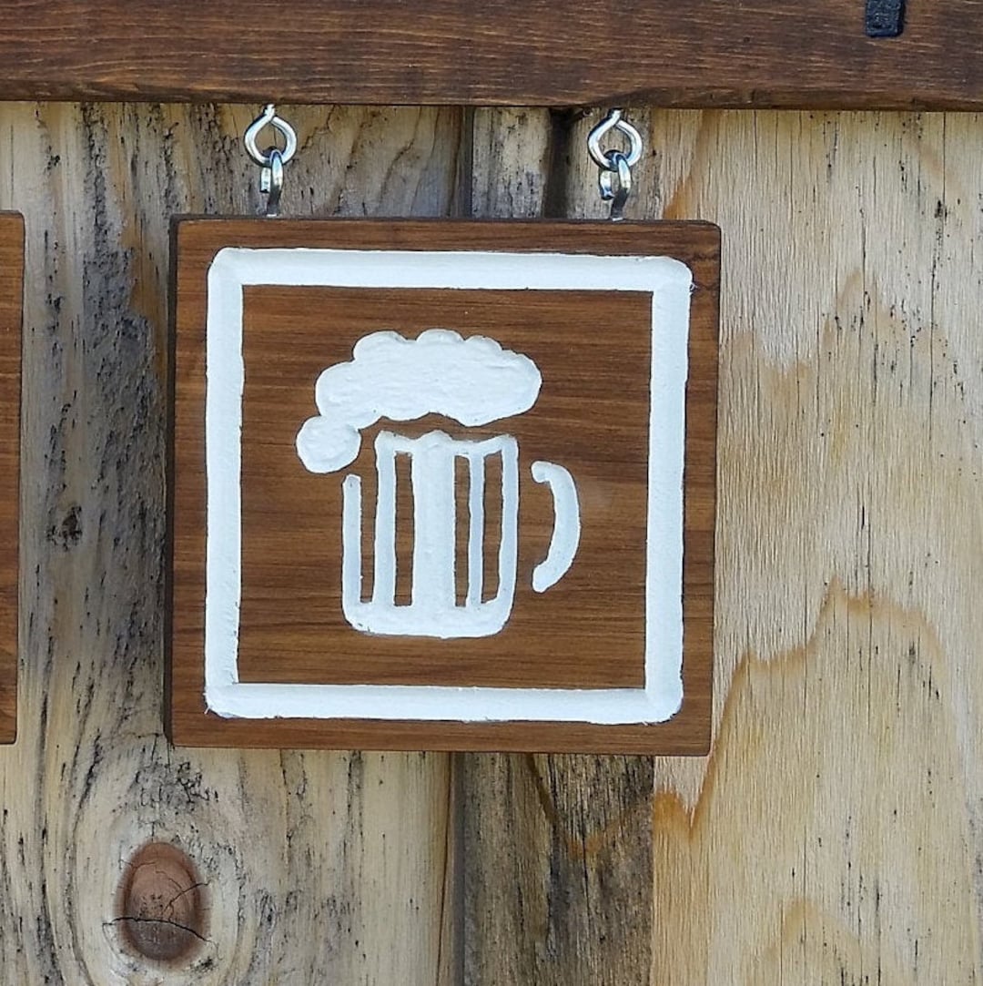 Hand Routed Cedar Recreational Icon Wood Signs , One 7" X 7" Sign ...