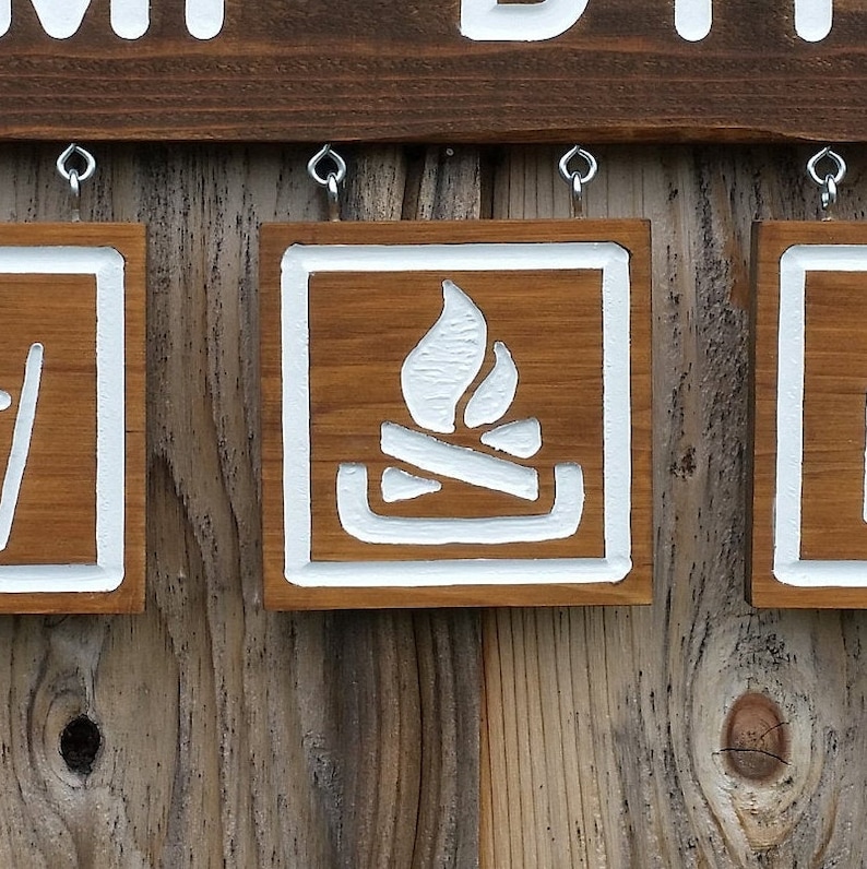 Hand Routed Cedar Recreational Icon Wood Signs , One 7" X 7" Sign ...