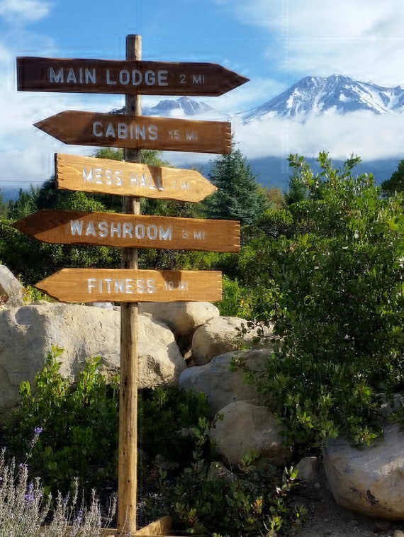 Custom Carved Cedar Arrow Directional Outdoor Sign Medium | Etsy