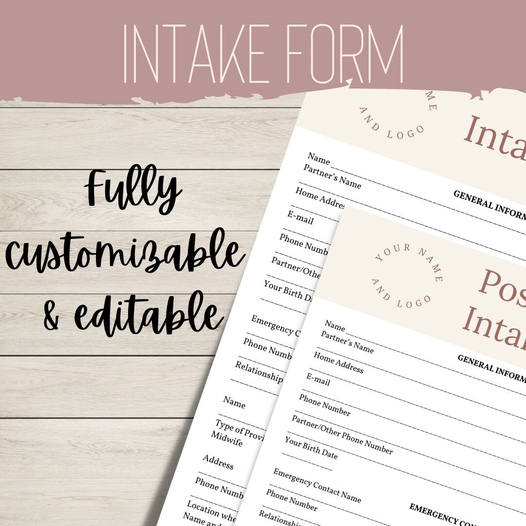 Doula Client Service Intake Form FULLY CUSTOMIZABLE on Canva - Etsy