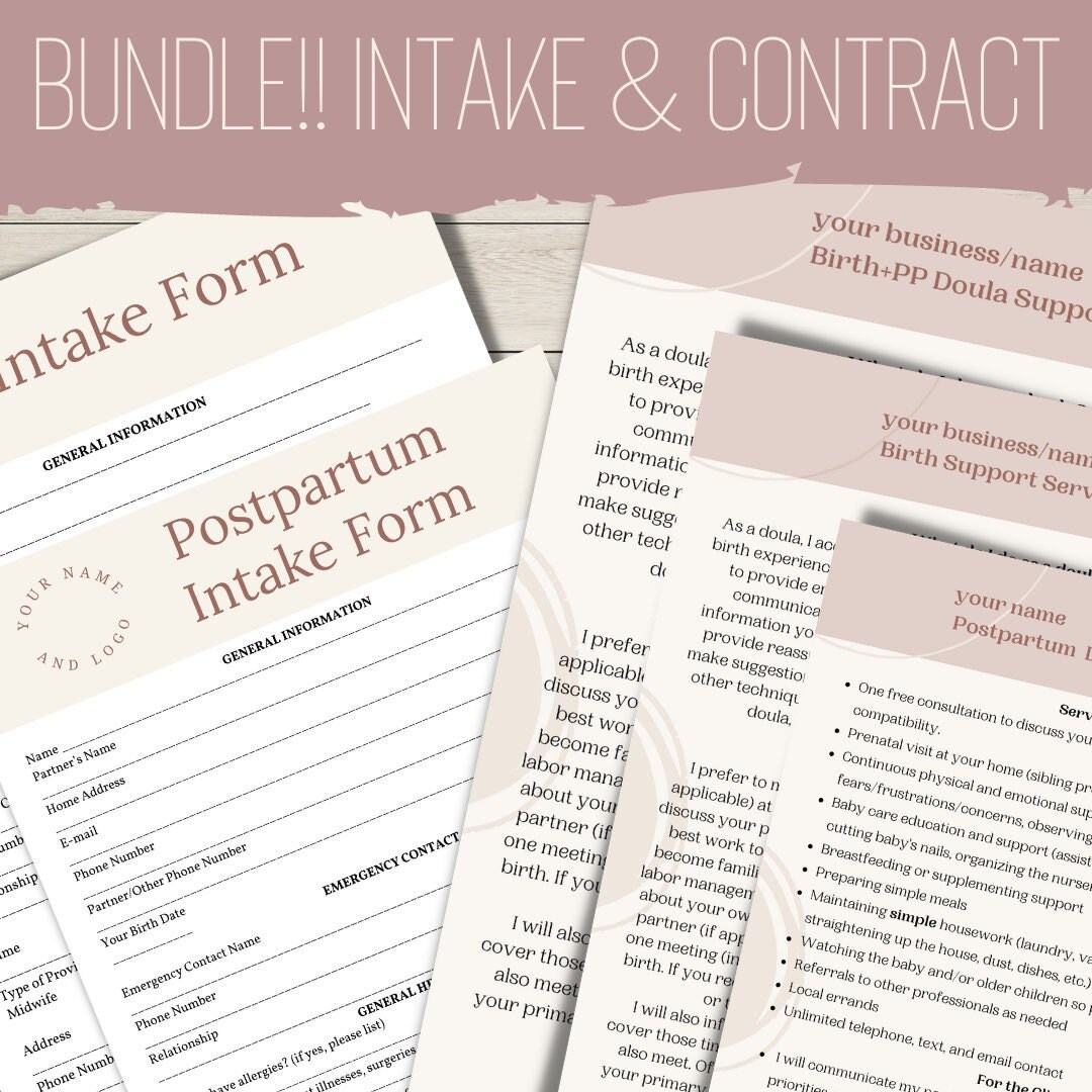 Intake Forms & Contracts BUNDLE!! || FULLY CUSTOMIZABLE on Canva || - Etsy