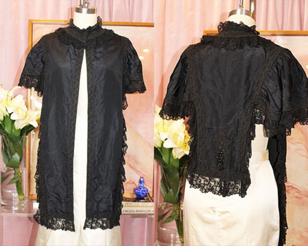 Antique Victorian Era Black Lace Mantelet S/M - Etsy