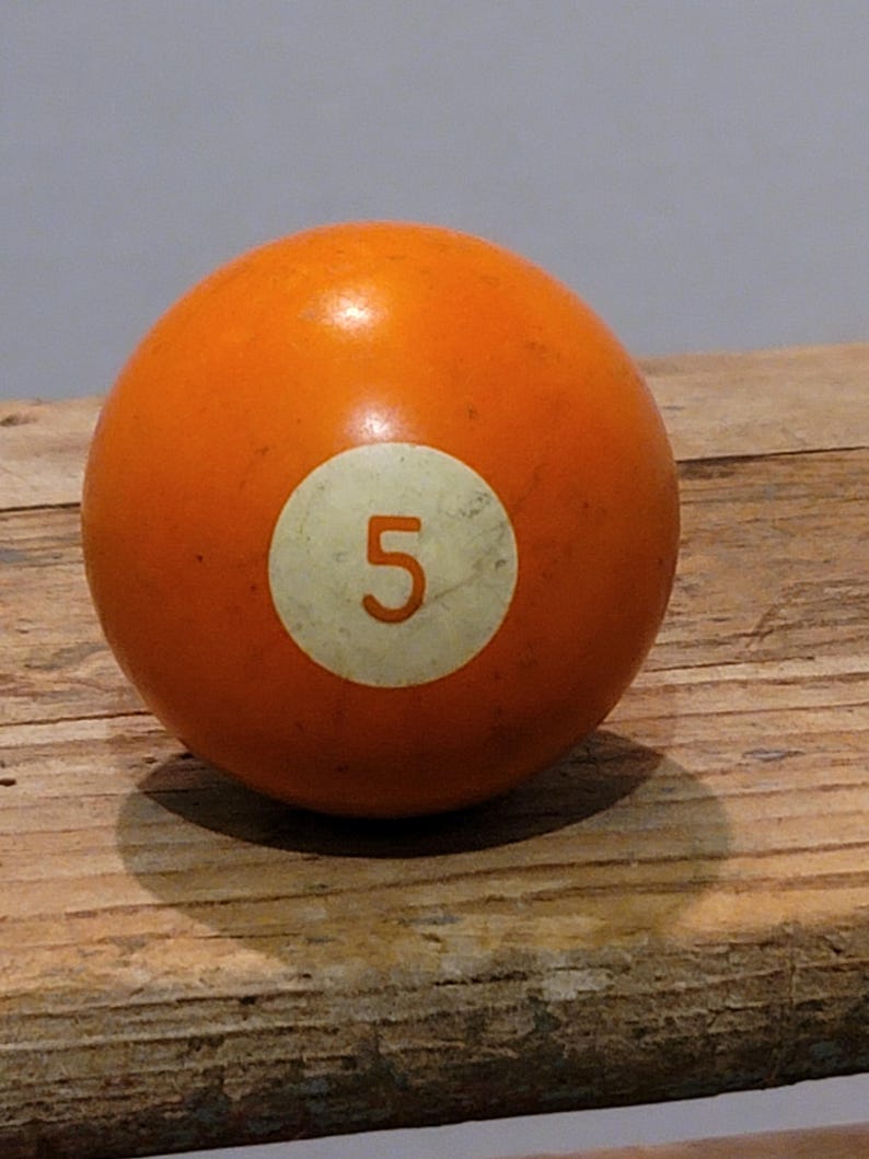 Billiard Ball #5, Vintage Pool Ball - Etsy