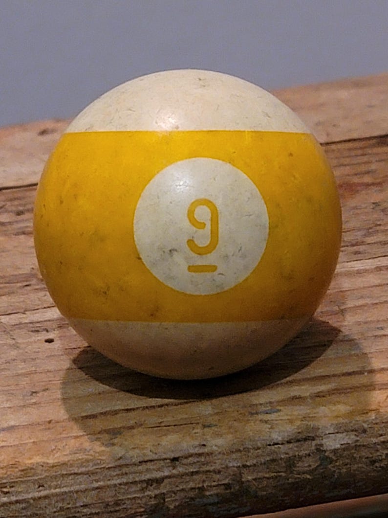 Billiard Ball #9, Vintage Pool Ball - Etsy