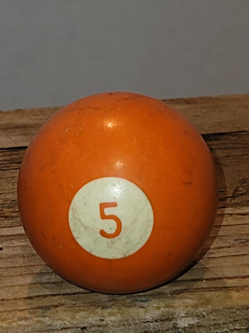 Billiard Ball #5, Vintage Pool Ball - Etsy