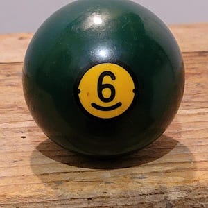 Billiard Ball 6, Vintage Pool Ball - Etsy