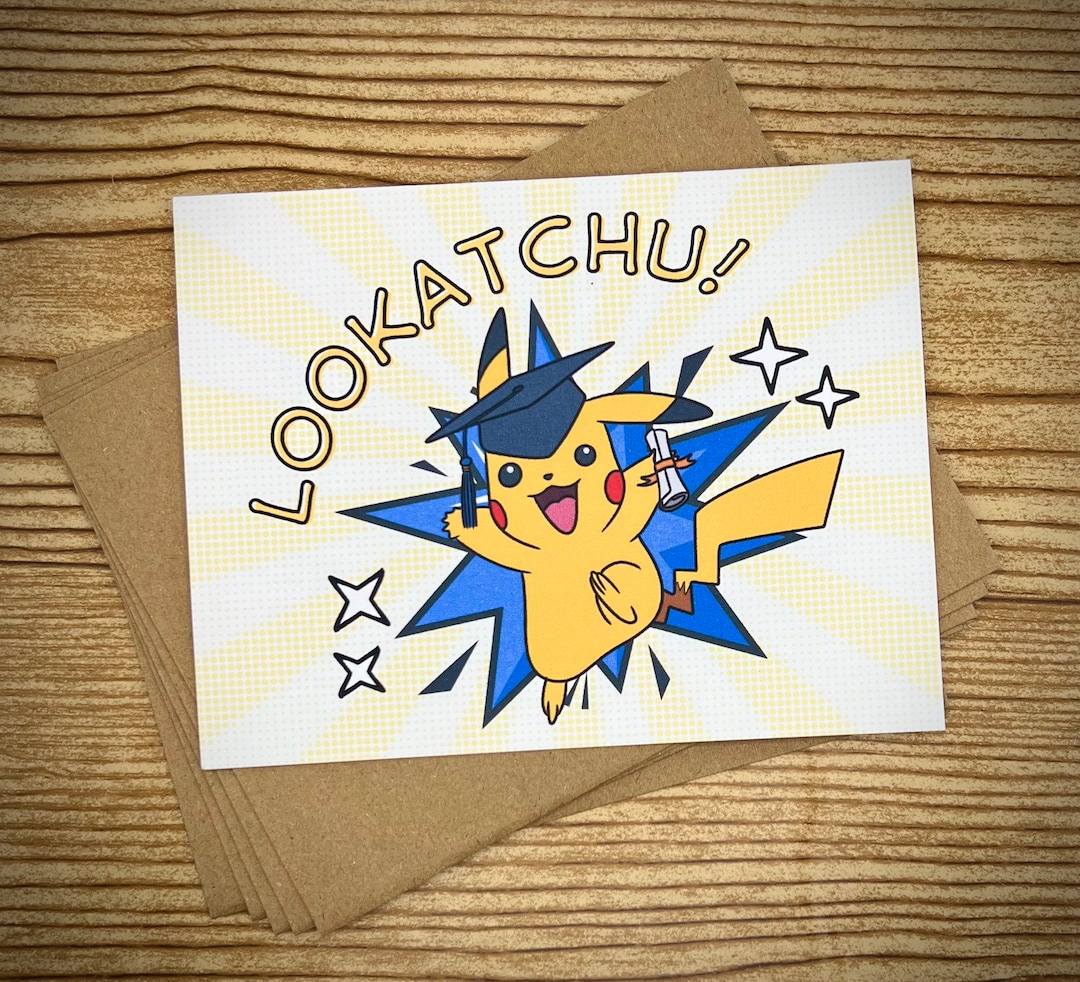 Pikachu Graduation Card - Etsy