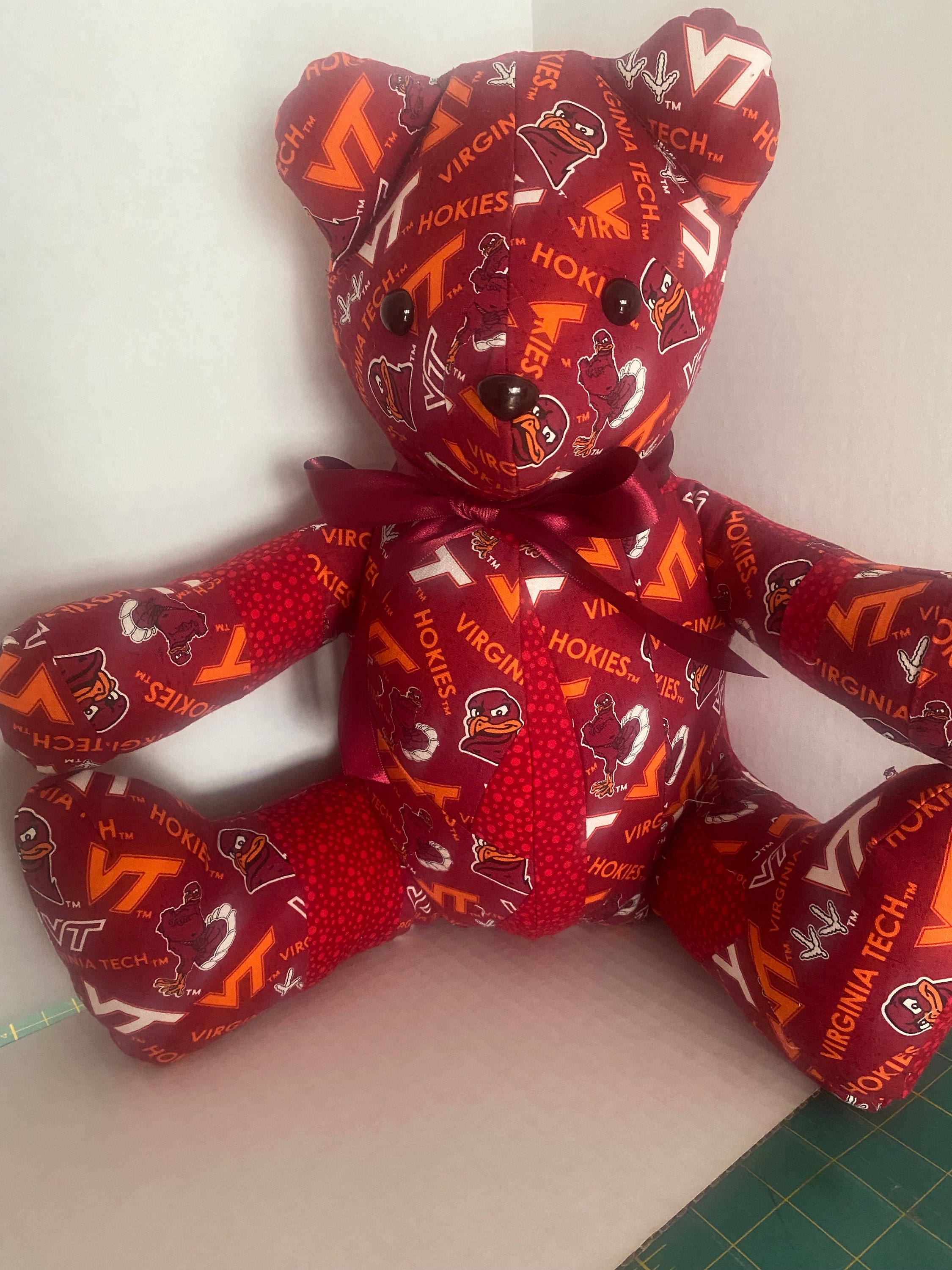 Virginia Tech Patchwork Teddy Bear, Graduation Bear , Penn State, Wvu ...