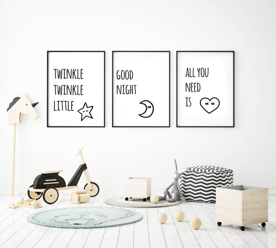 Moon Star Love Printable Set Twinkle Twinkle Little Star - Etsy