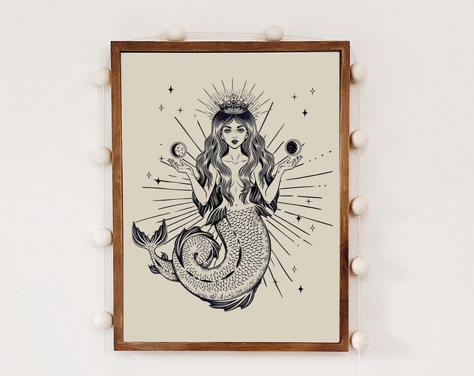Mermaid Queen | Mermaid Decor | Mermaid Print | Mermaid Art Print ...