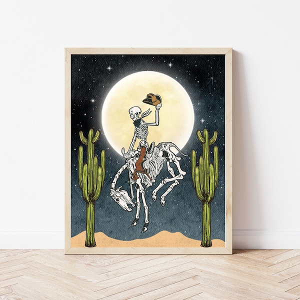 Skeleton Western Wall Art - Etsy