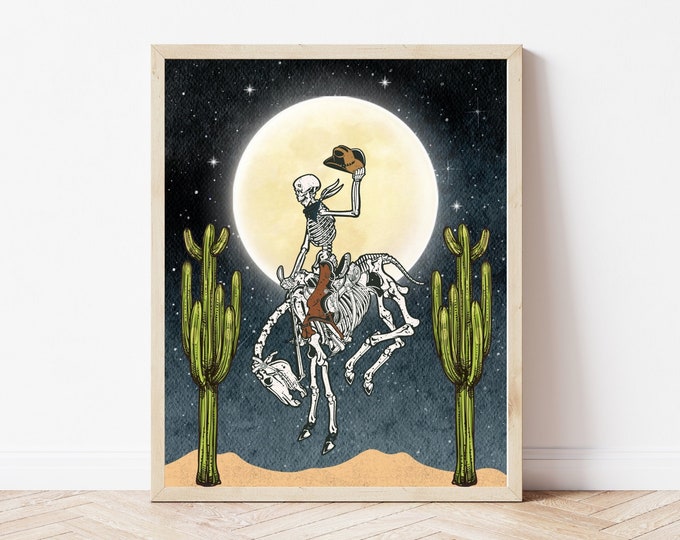 Cowboy Skeleton | Western Skeleton | Skeleton Decor | Halloween Horse ...