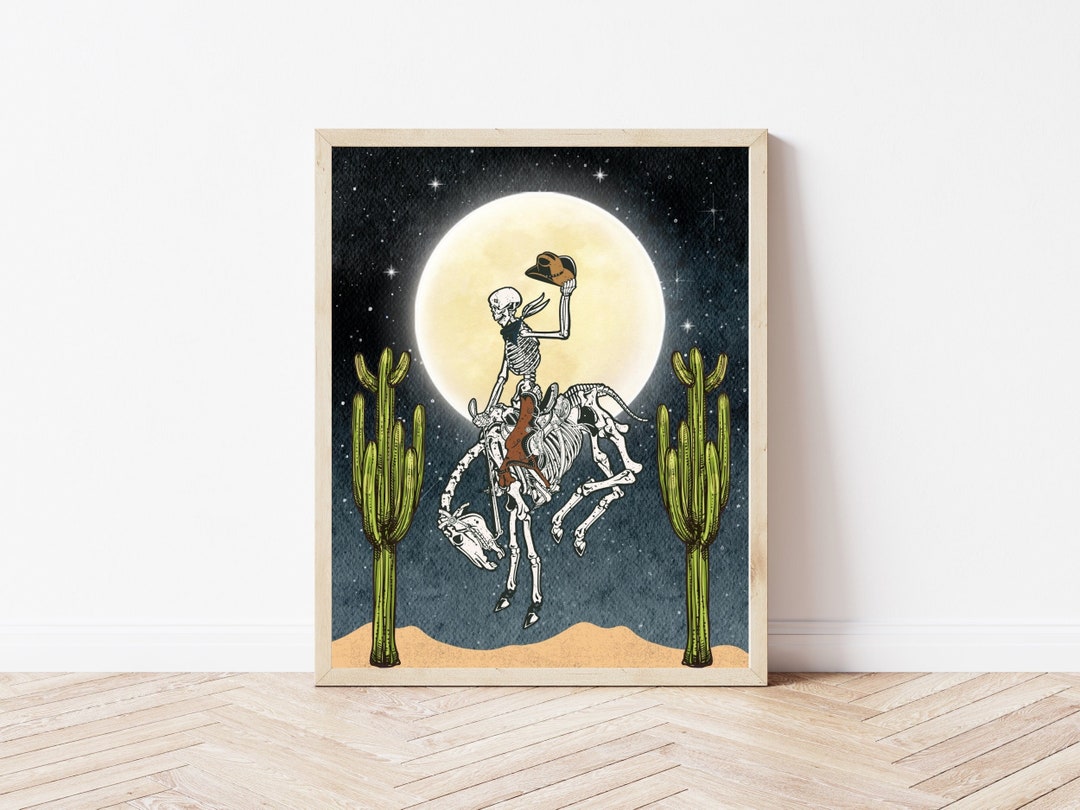 Cowboy Skeleton | Western Skeleton | Skeleton Decor | Halloween Horse ...